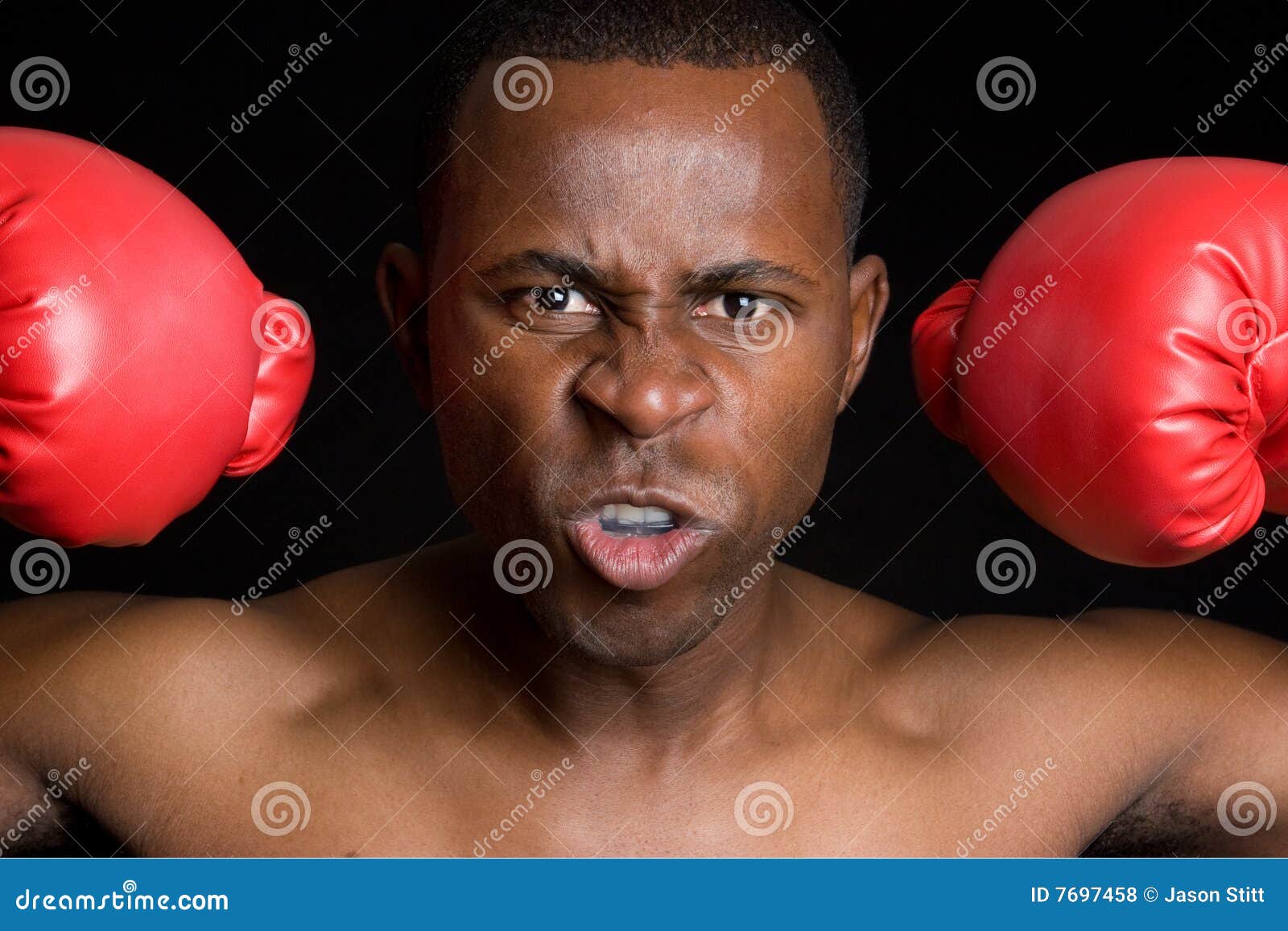 African American Boxing Man Stock Photo - Image of sport, boxing: 7697458