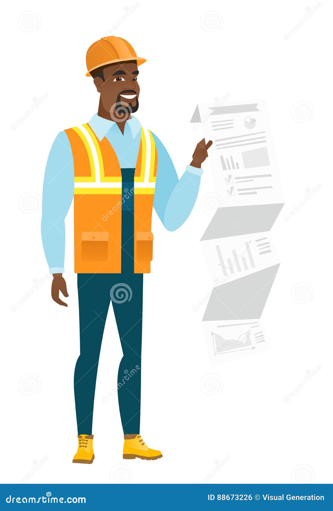 African-american Builder Giving Presentation. Stock Vector ...