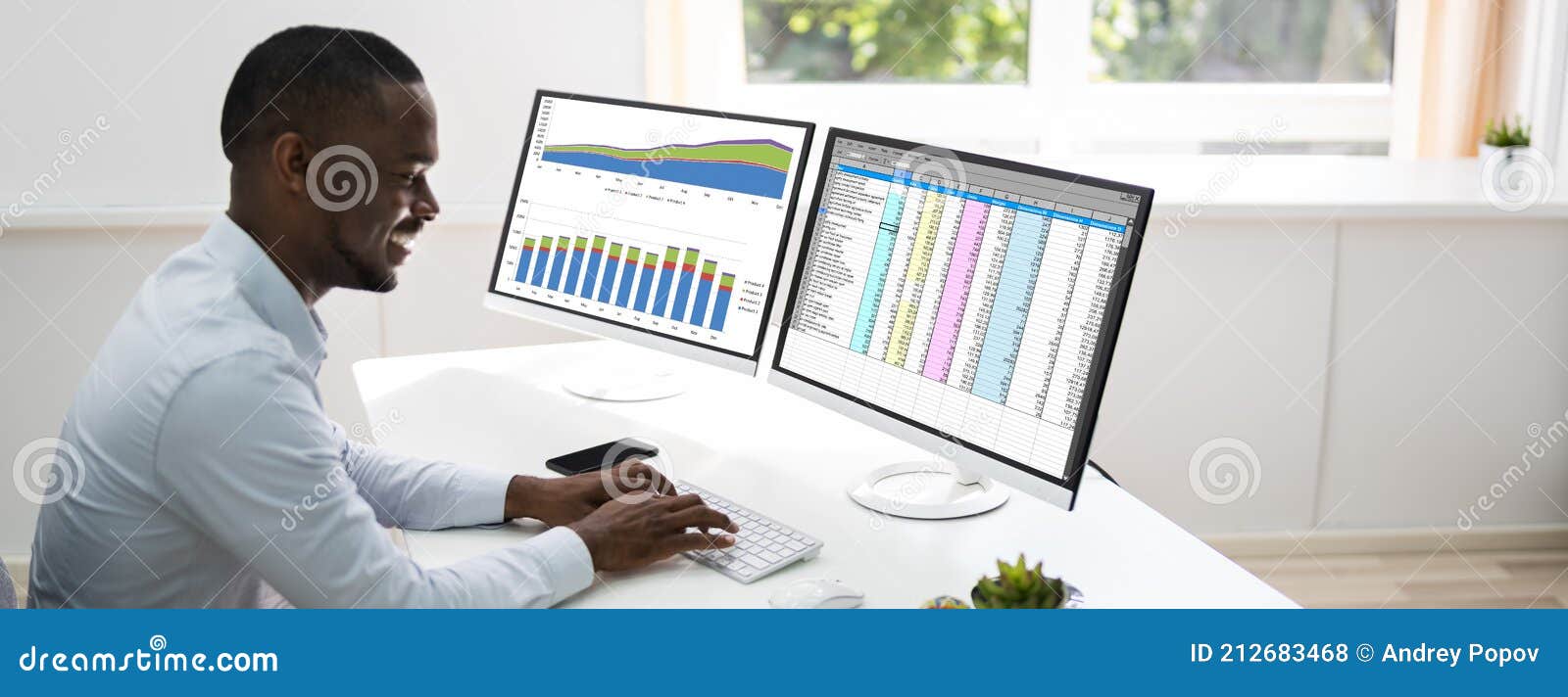 African American Business Data Analyst Stock Photo - Image of employee ...