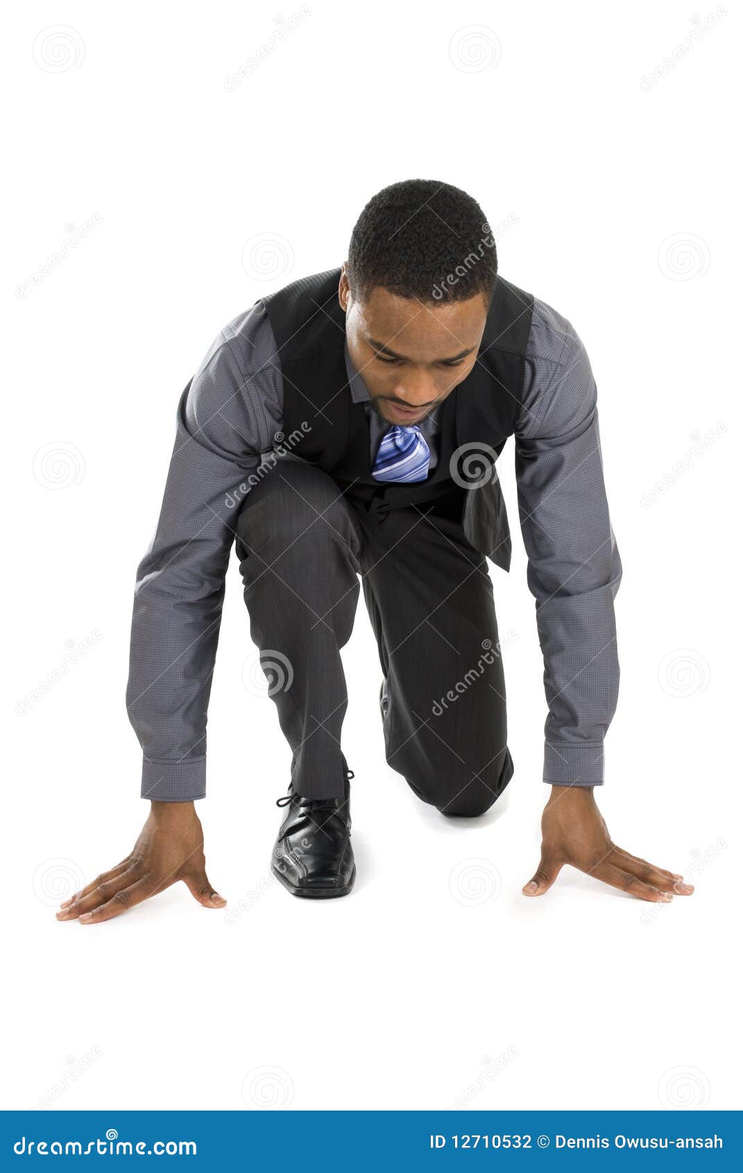 African American Business Man Ready To Run Stock Photo - Image of ...