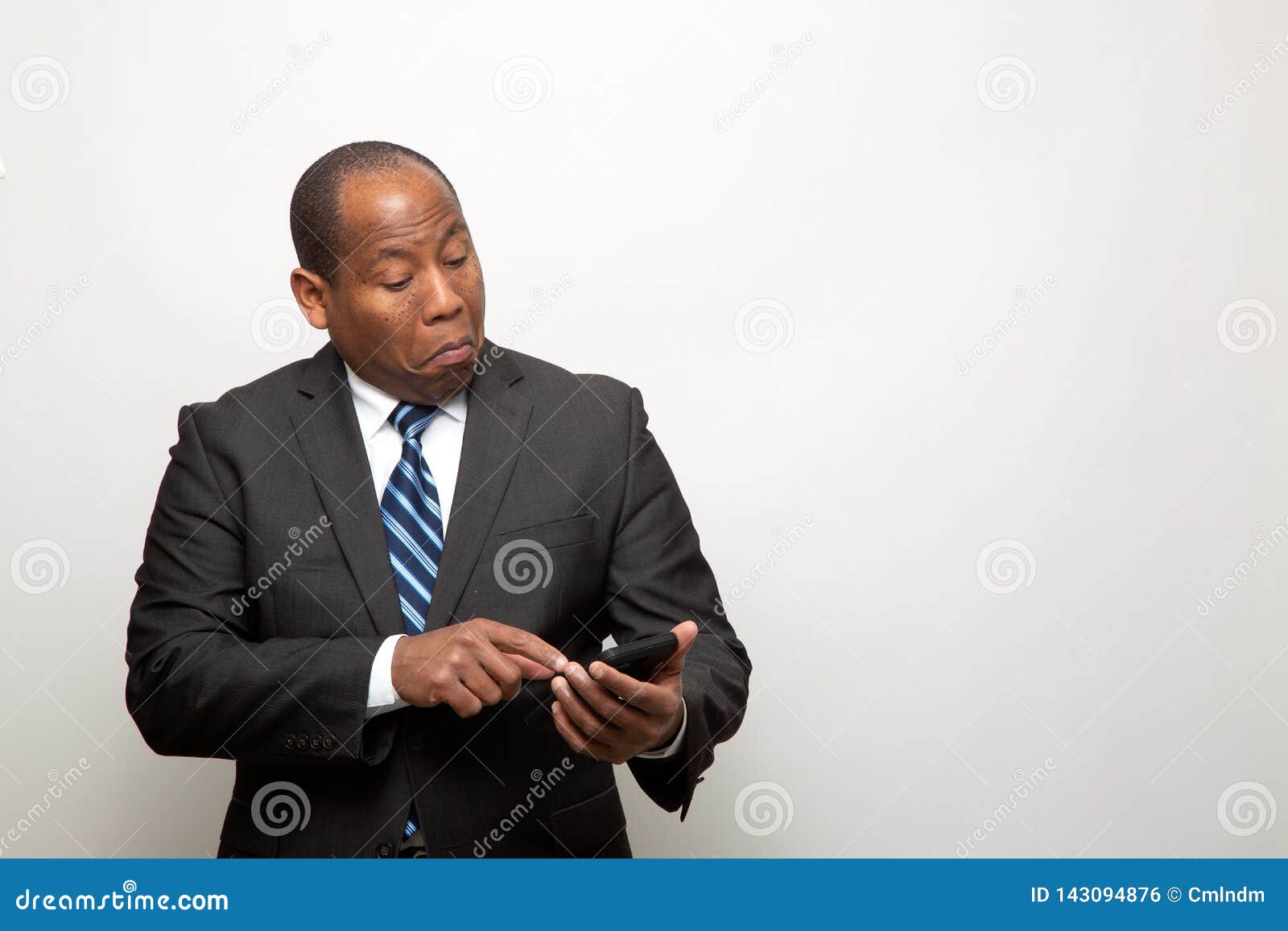 African American Business Man Using Cell Phone Stock Photo - Image of ...