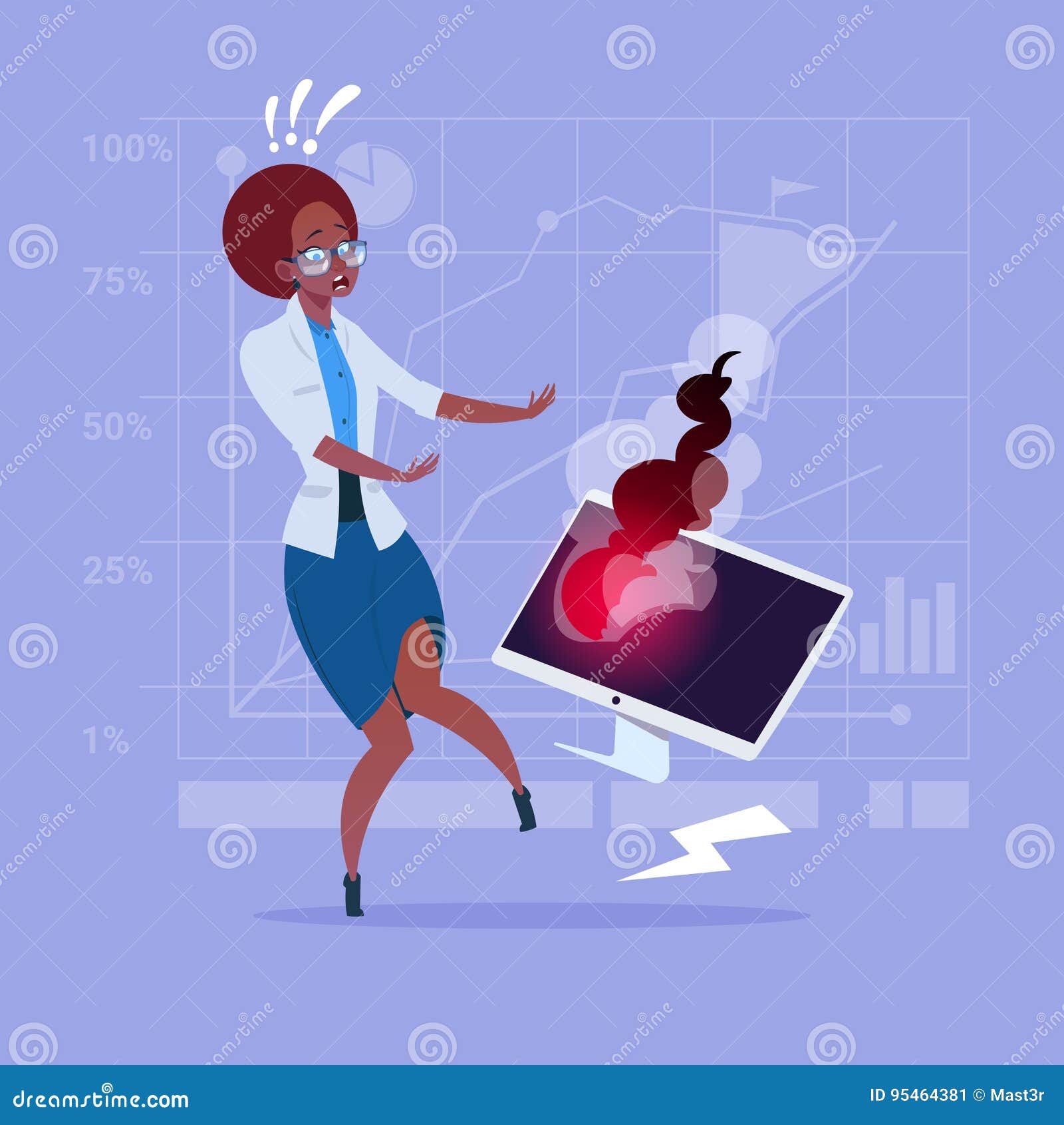 Broken Computer. Dead PC Emoji. Blue Screen Of Death. Vector Ill ...