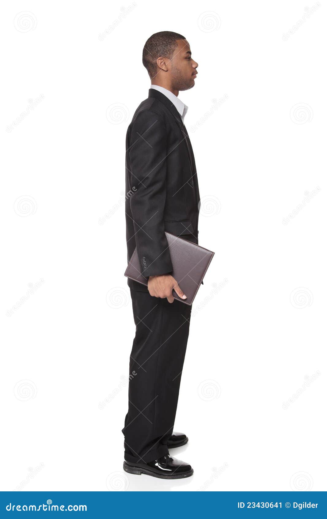 African American Businessman Carrying Notepad Stock Image - Image of ...