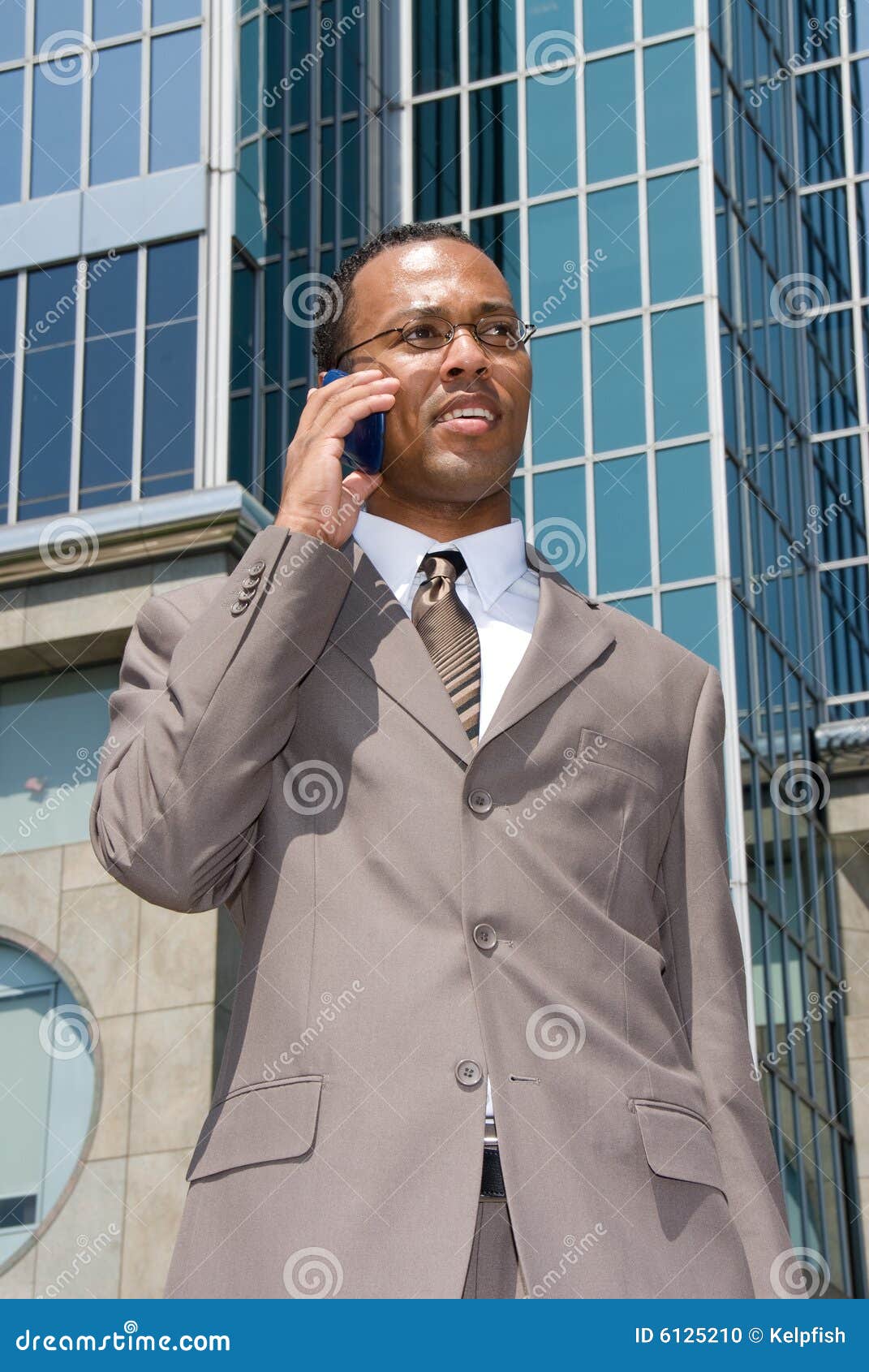 African American Businessman on Cell Phone Stock Photo - Image of ...