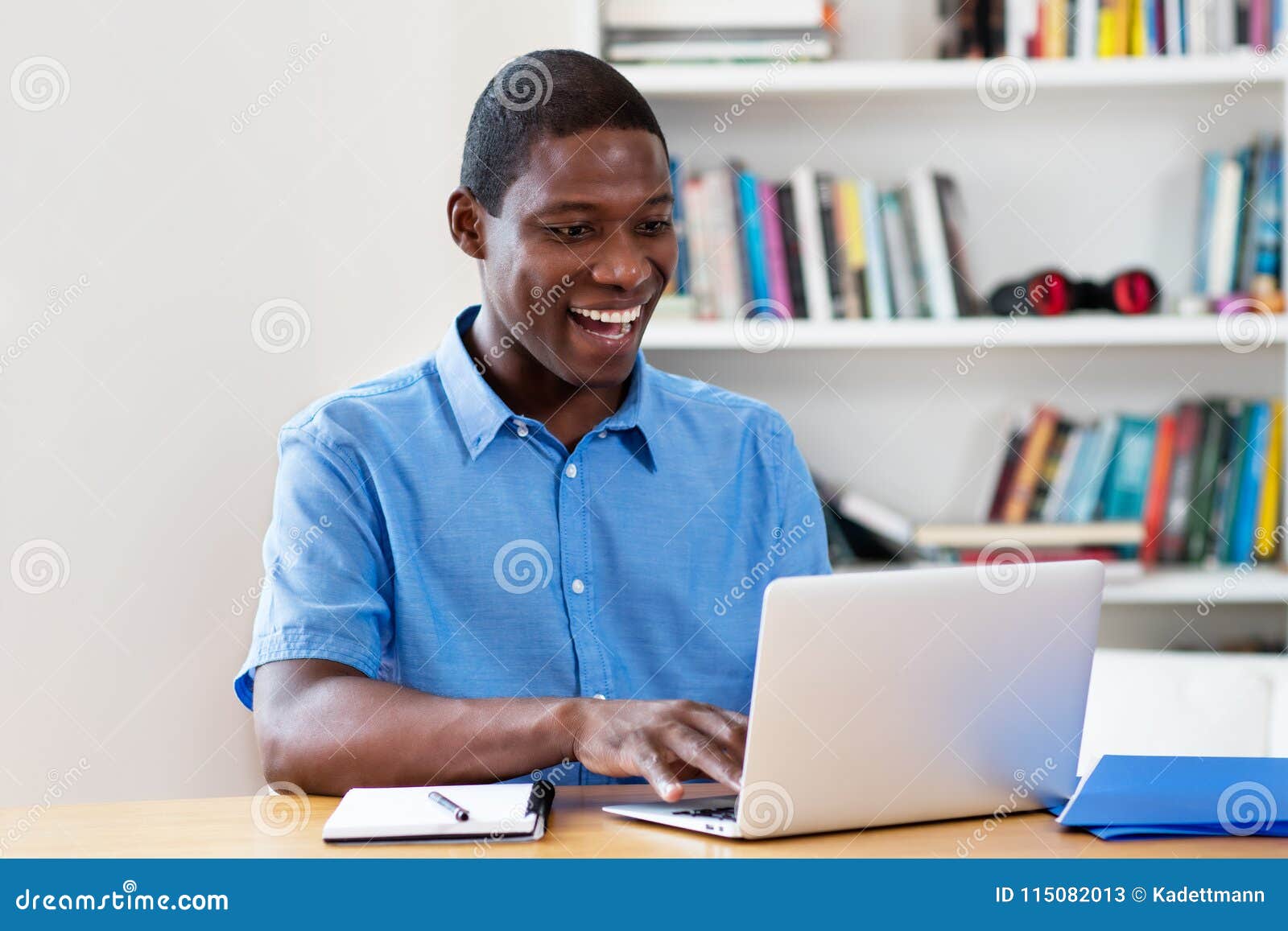 African American Businessman with Computer Stock Image - Image of ...