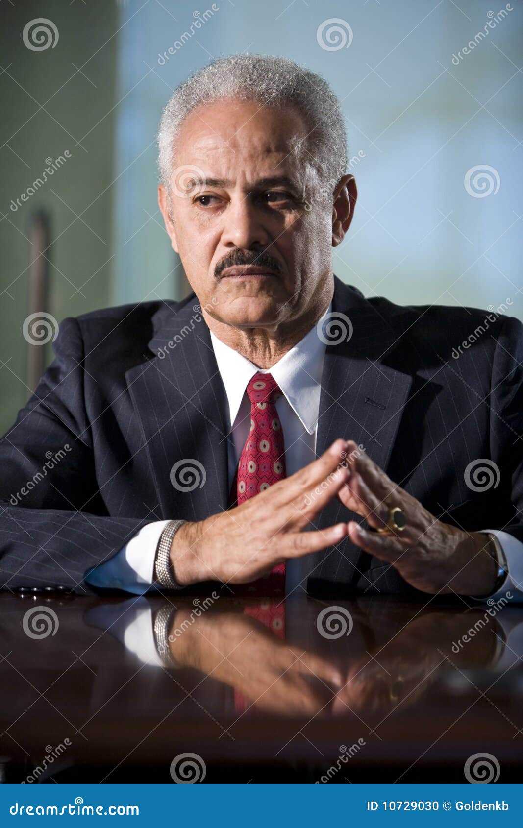 African American Businessman at Conference Table Stock Photo - Image of ...