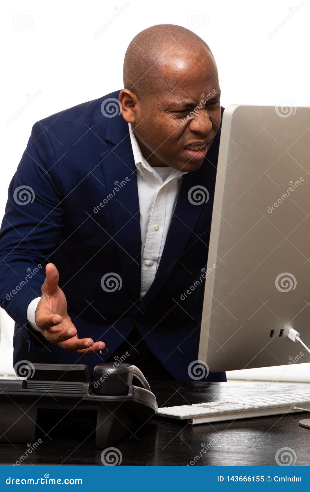 African American Businessman Confused by Computer Stock Image - Image ... African American Businessman Confused by Computer Stock Image - Image ...
