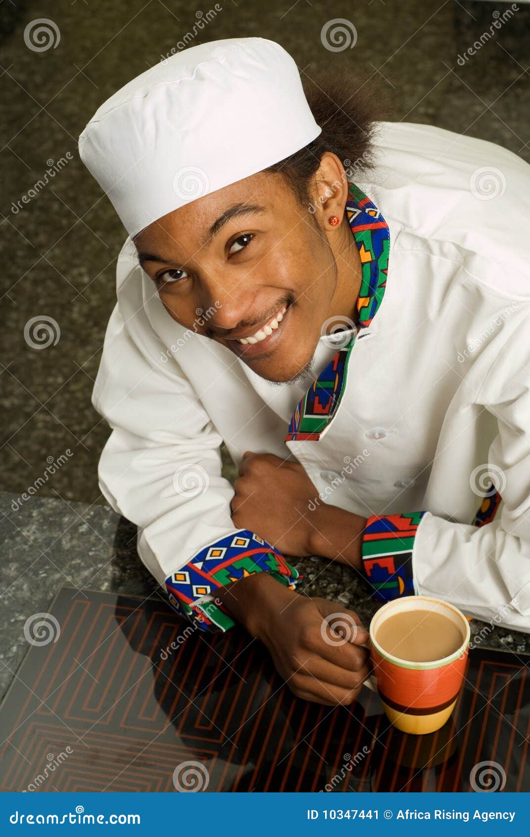 African American Chef Drinking Coffee Stock Image - Image of chef ...