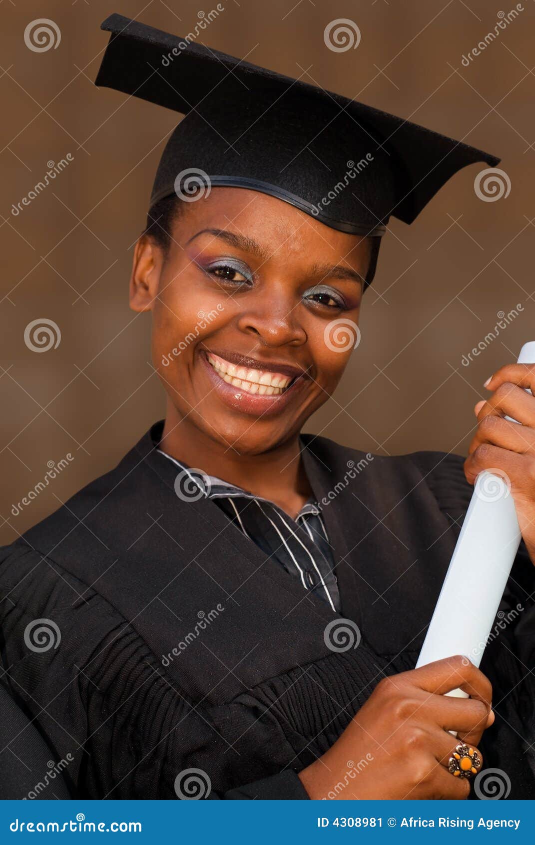 African American College Student Graduating Stock Image - Image of ...