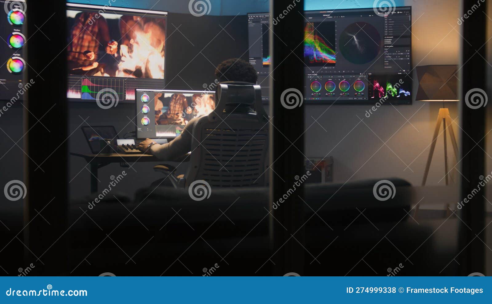 African American Colorist Does Color Grading Stock Photo - Image of ...