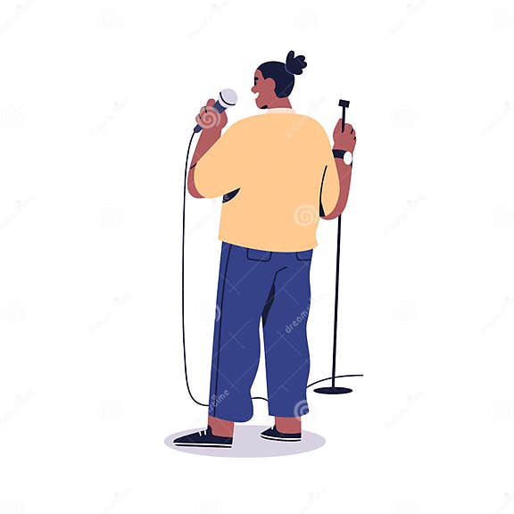 African American Comedian At Open Mic Standup Show Comedy Artist