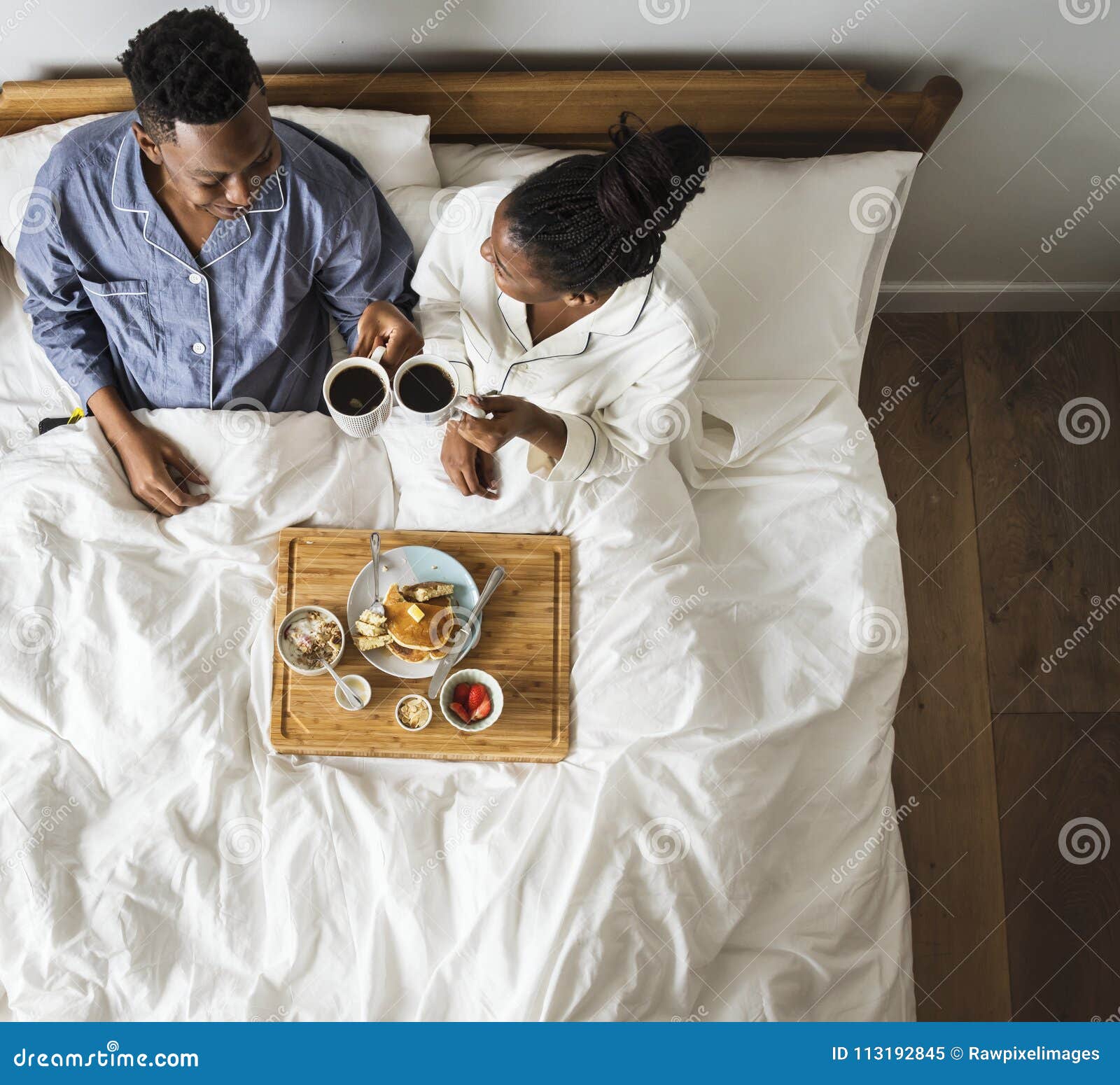 African American Couple in Bed Having Breakfast in Bed Stock Image ... African American Couple in Bed Having Breakfast in Bed Stock Image ...