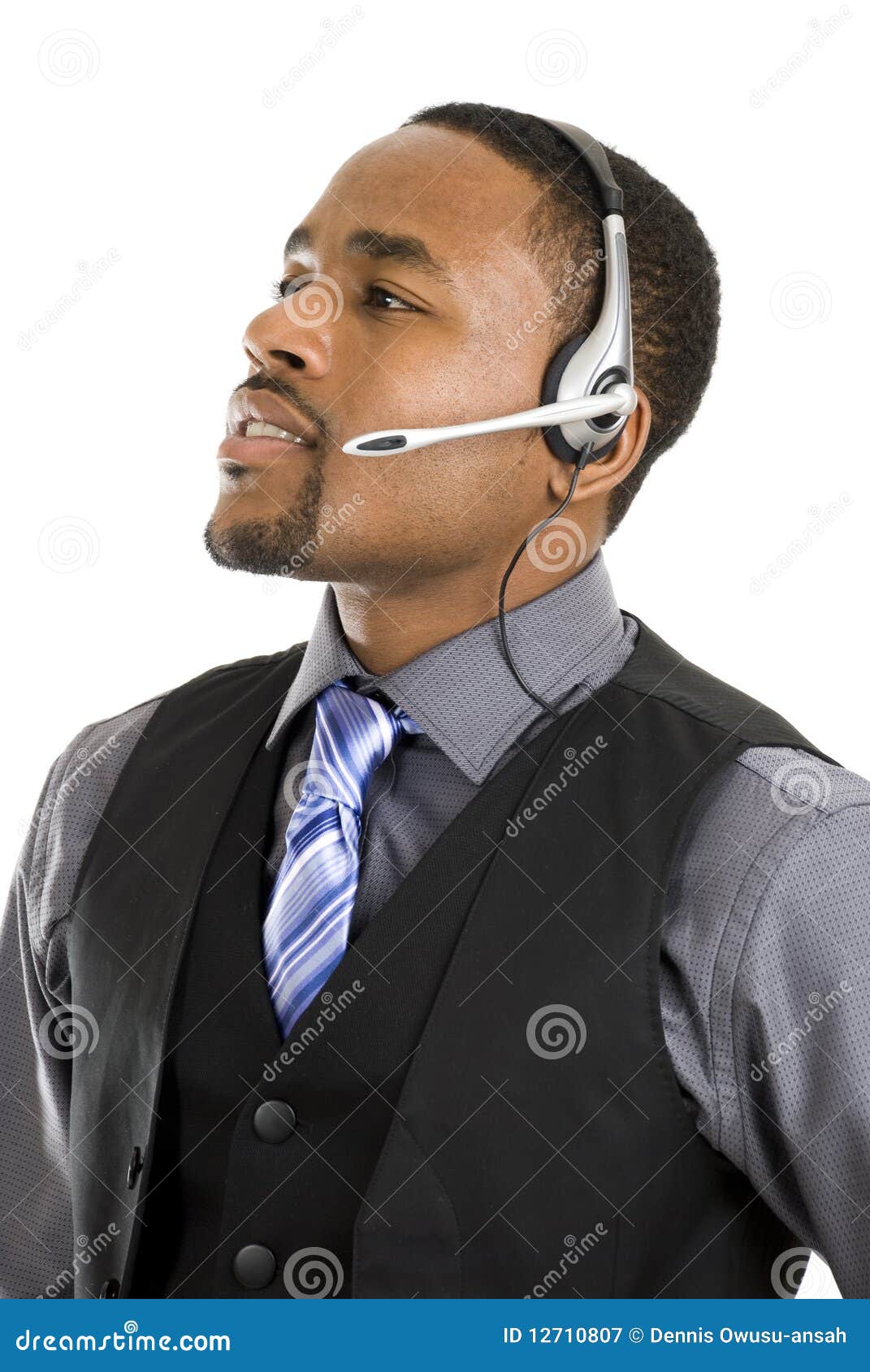 African American Customer Support Operator Stock Image - Image of ...