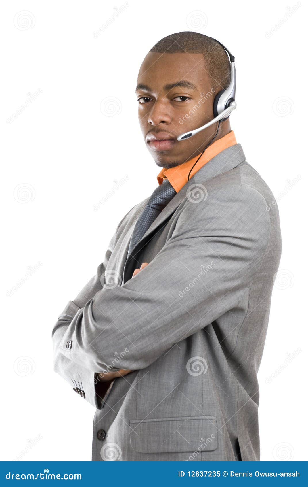 African American Customer Support Operator Stock Image - Image of ...