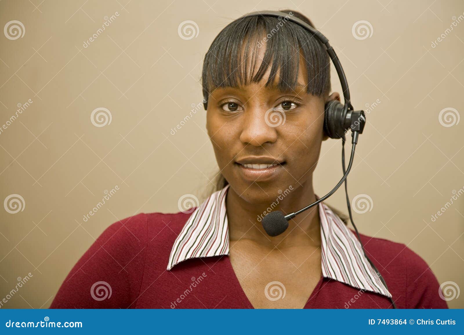 African American Customer Support Representative Stock Photo - Image of ...
