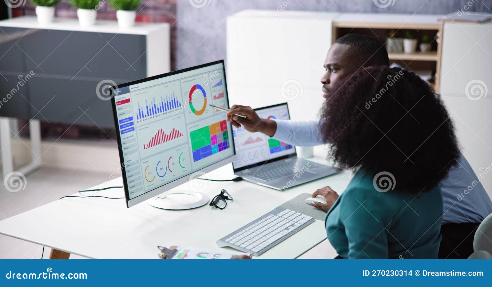 African American Data Analyst Stock Photo - Image of statistics ...