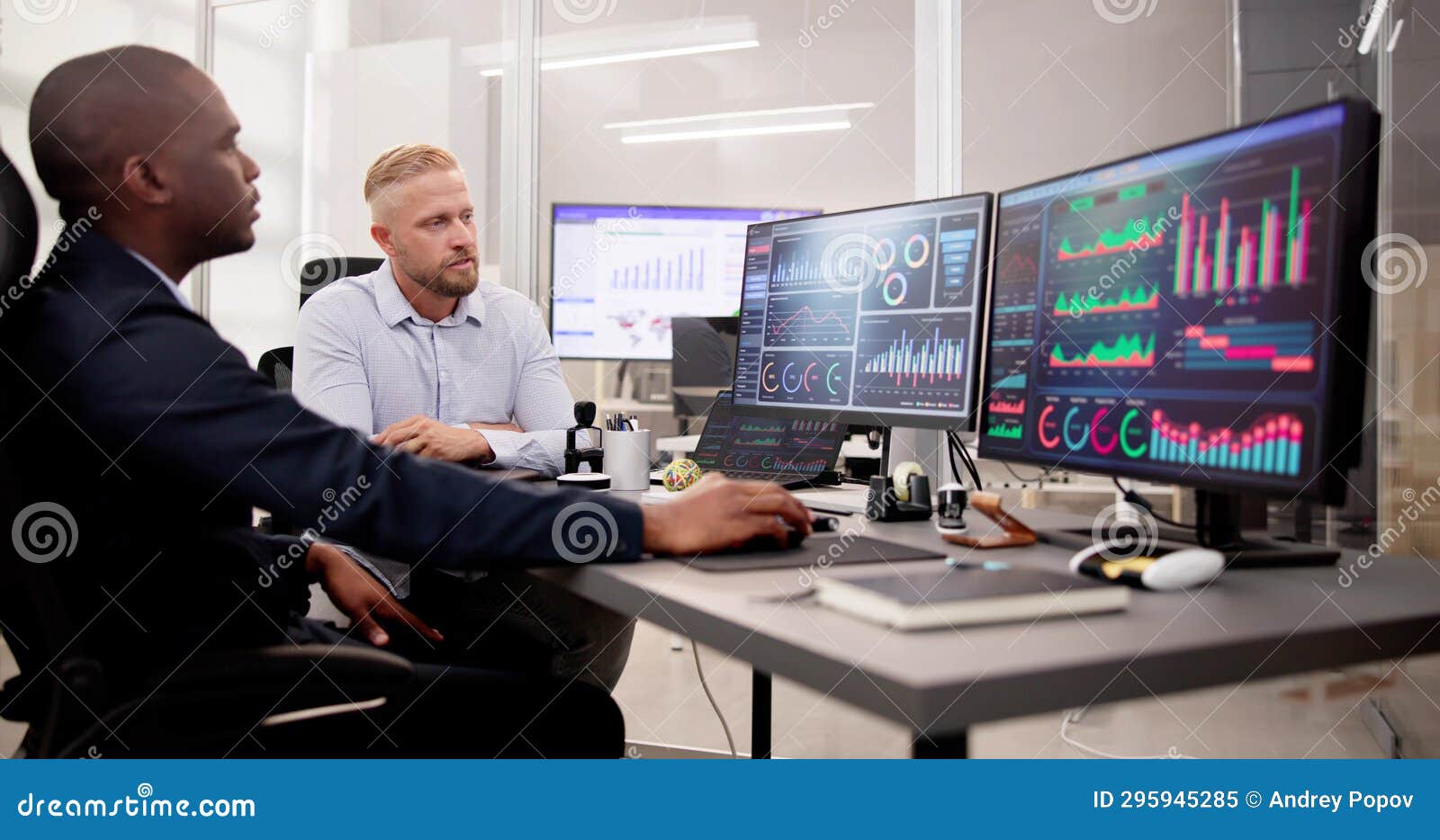 African American Data Analyst Stock Image - Image of white, business ...