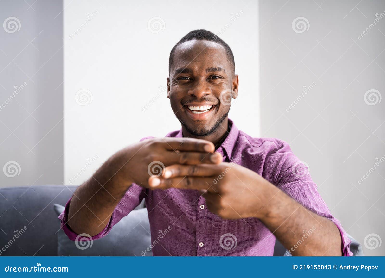 African American Deaf Man stock image. Image of home - 219155043