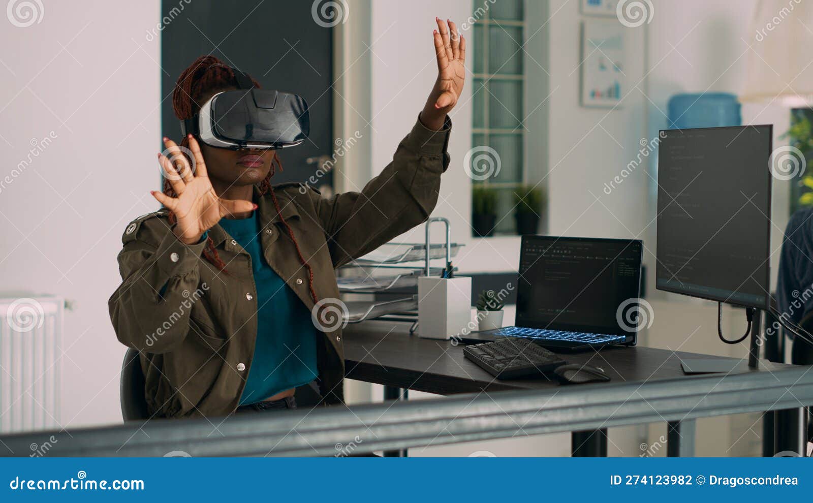 African American Developer Working with Vr Glasses Stock Photo - Image ...