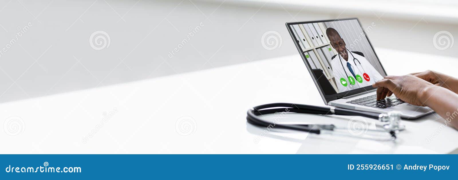 African American Doctor Video Conference Call Stock Image - Image of ...