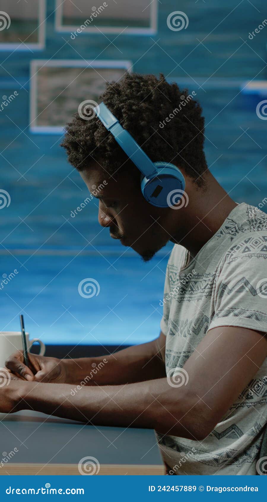 African American Engineer Designing Blueprint Plan Stock Image - Image ...