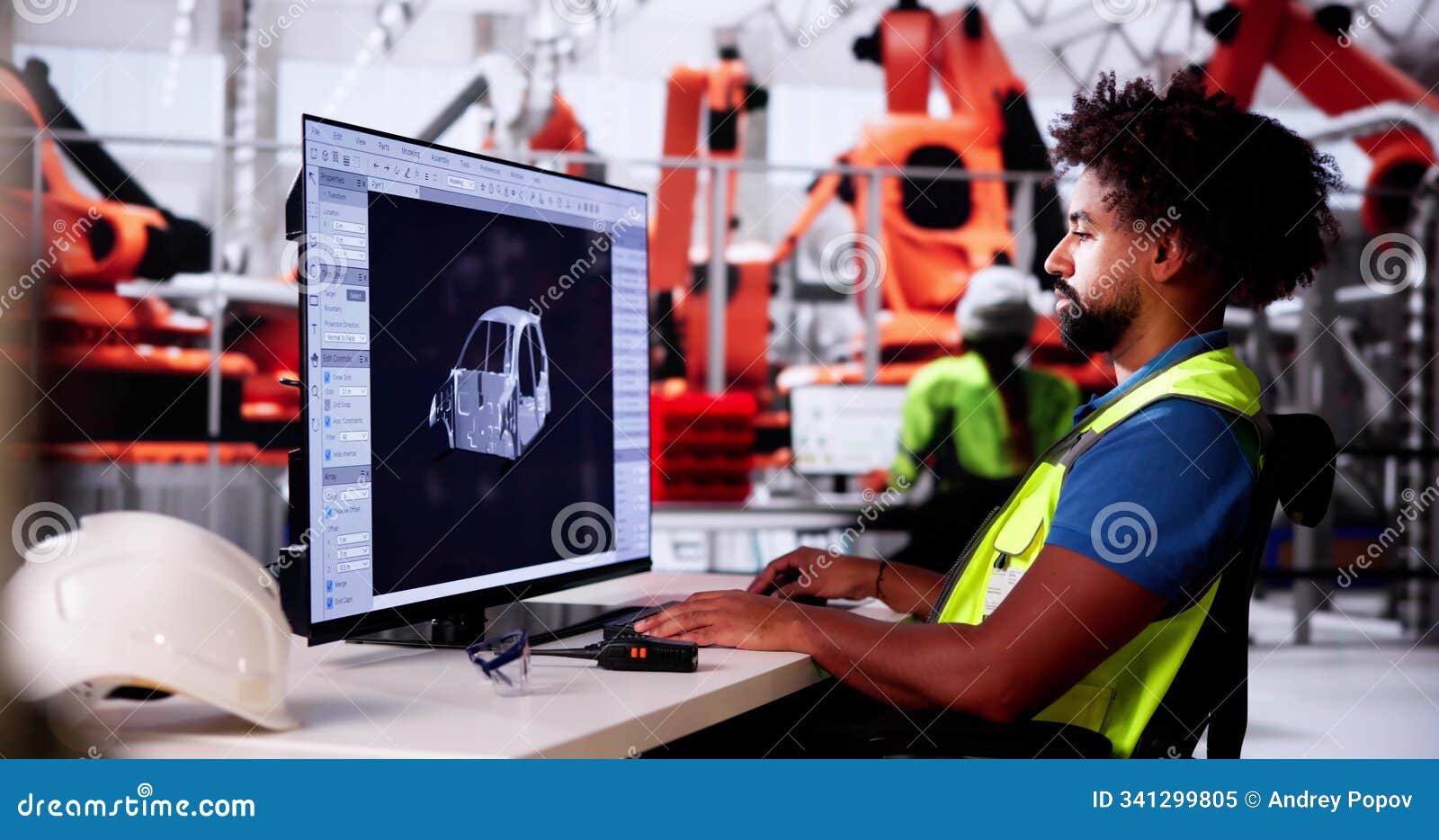 African American Engineer Using Computer Stock Image - Image of ...