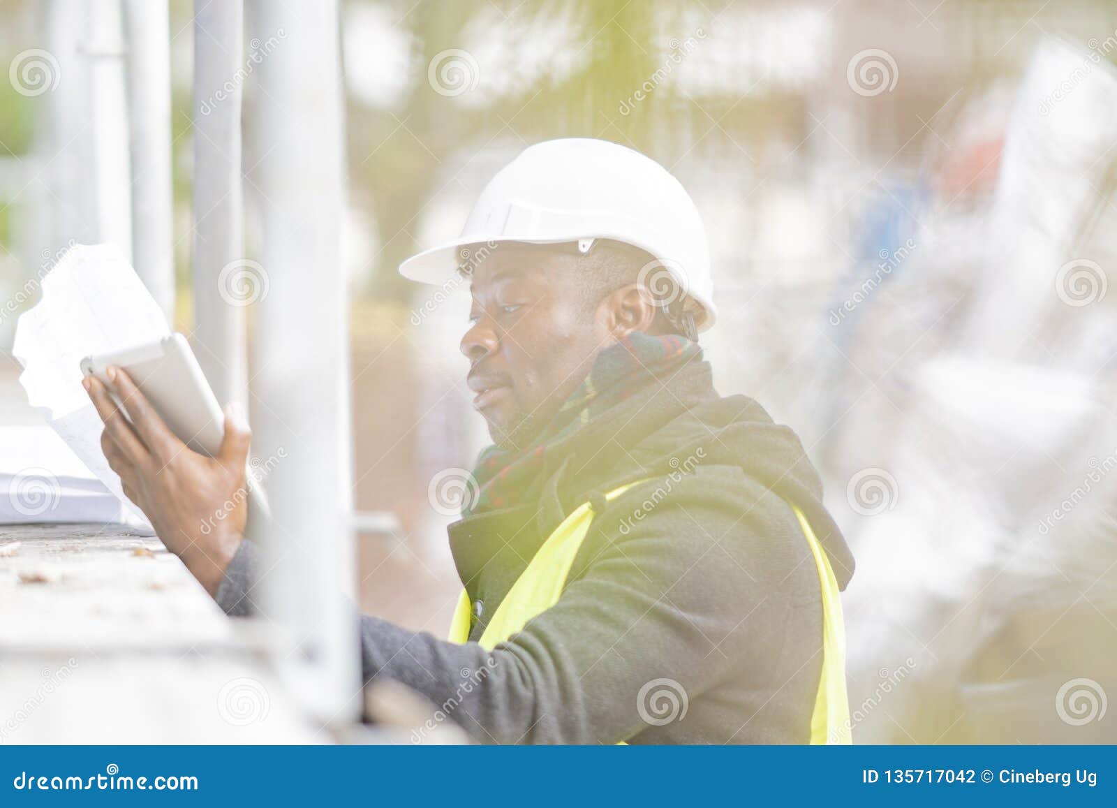 African American Engineer, Portrait Outdoors Stock Photo - Image of ...