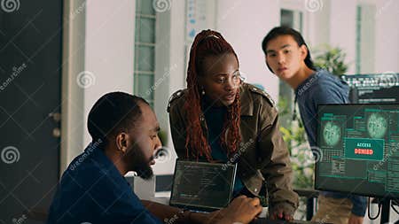 African American Engineers Programming Code Encountering System Error Stock Photo - Image of ...