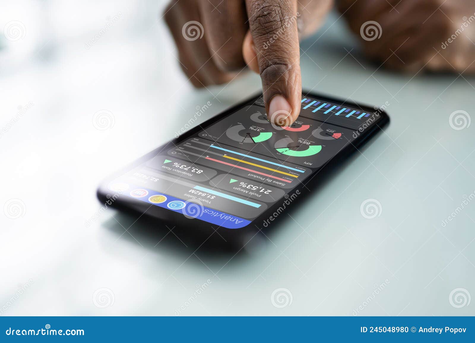 African American Financial Analyst Looking at Data Stock Photo - Image ...