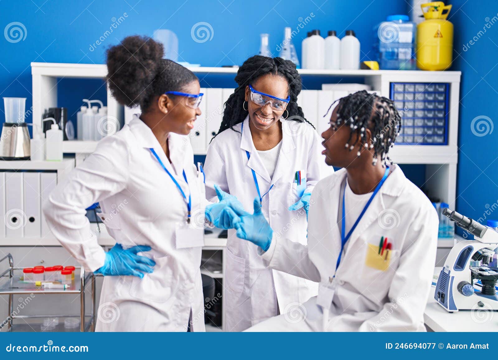 African American Friends Scientists Speaking at Laboratory Stock Image ...
