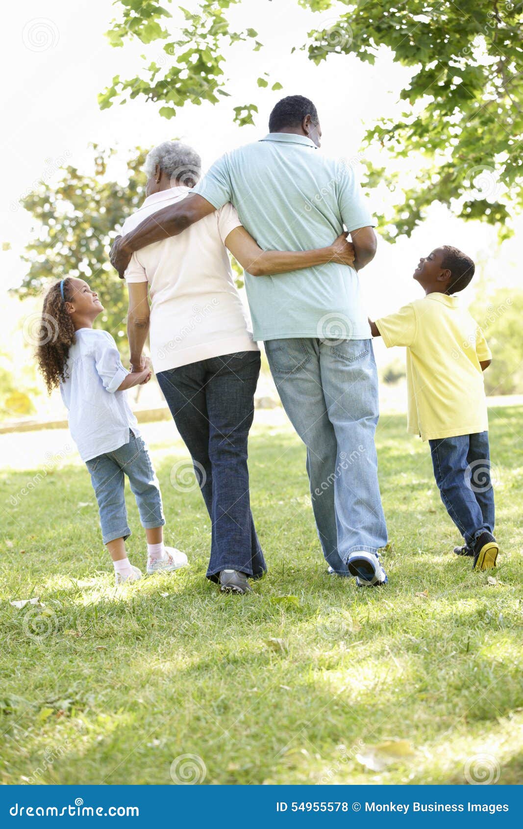 African American Grandparents with Grandchildren Walking in Park Stock ... African American Grandparents with Grandchildren Walking in Park Stock ...