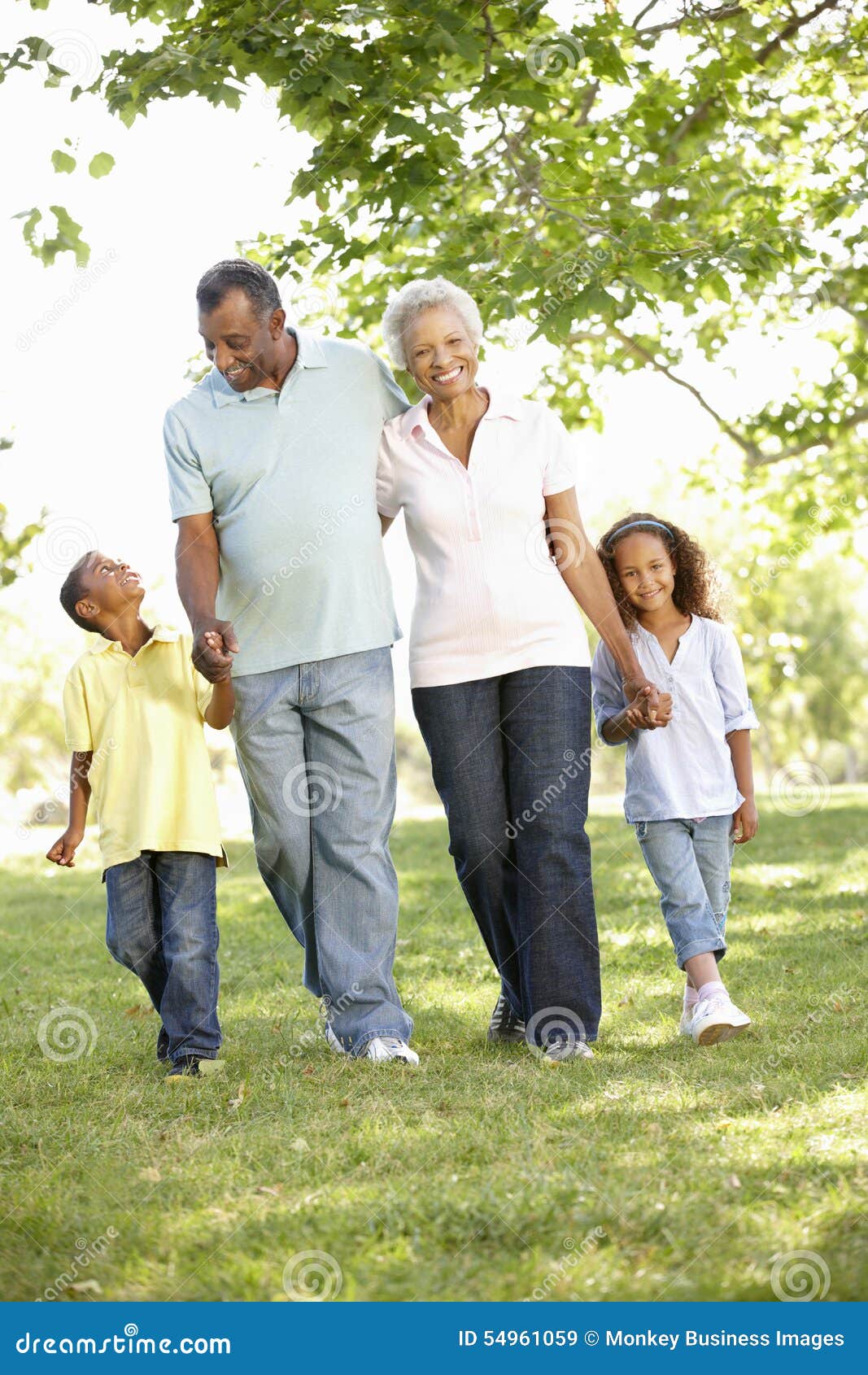 African American Grandparents with Grandchildren Walking in Park Stock ... African American Grandparents with Grandchildren Walking in Park Stock ...