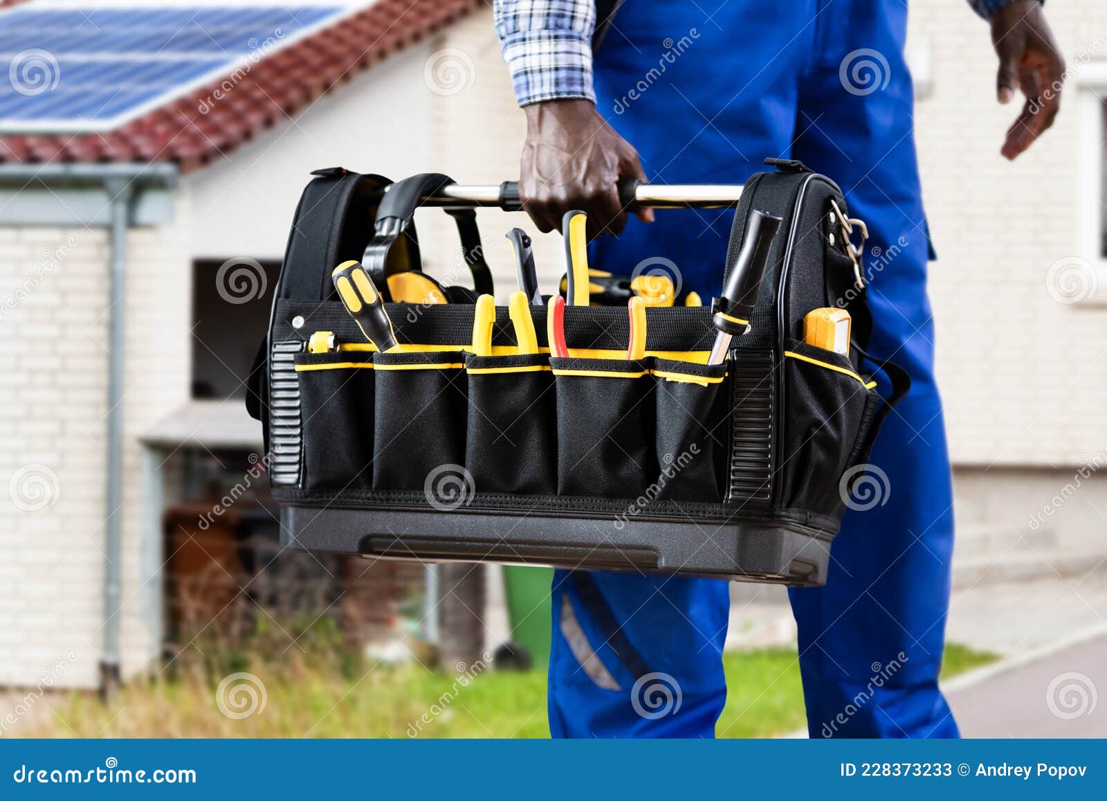 African American Handyman with Repair Box Stock Image - Image of ...