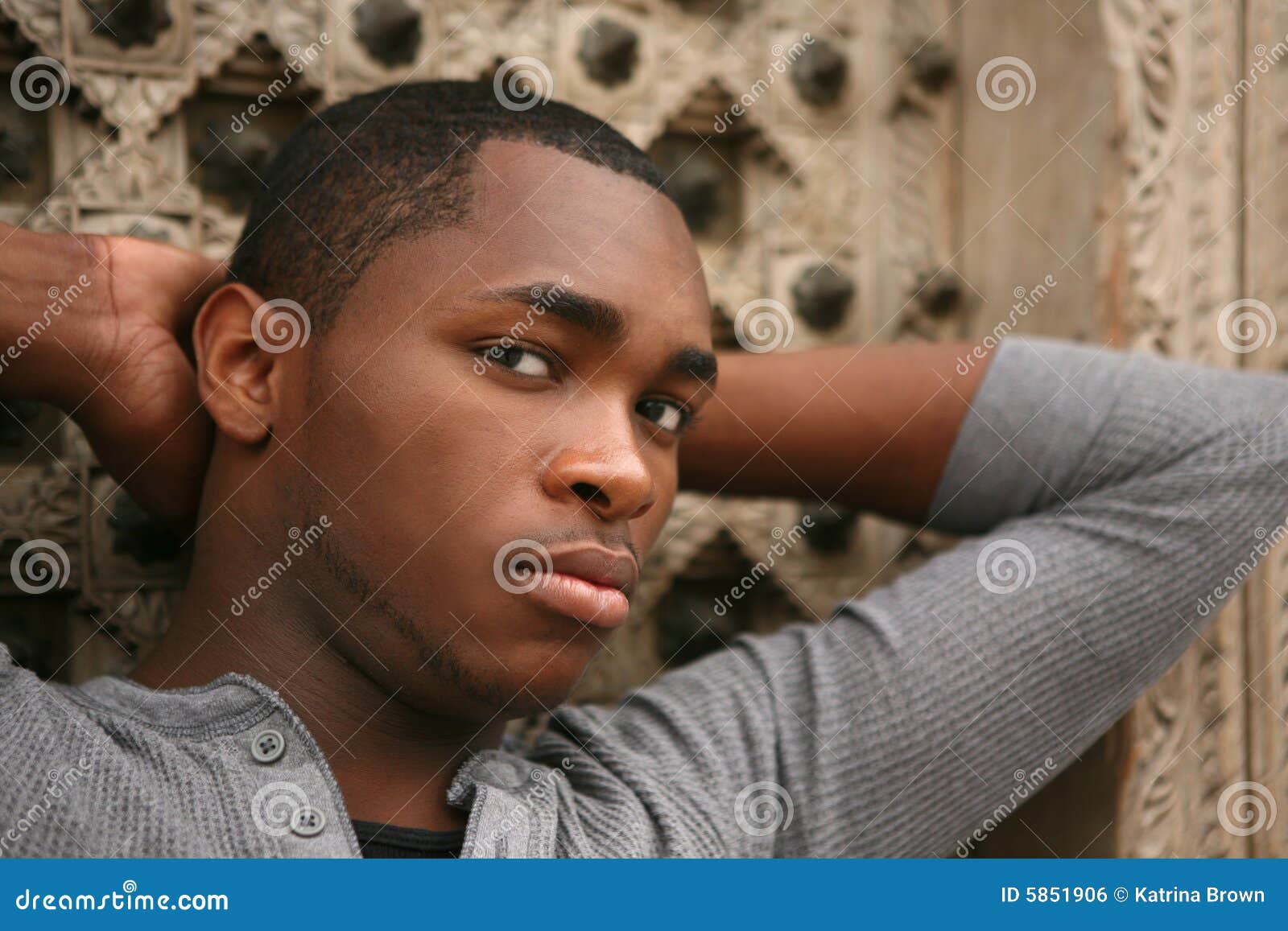 African American Male Glaring Pensively Stock Photo - Image of handsome ...