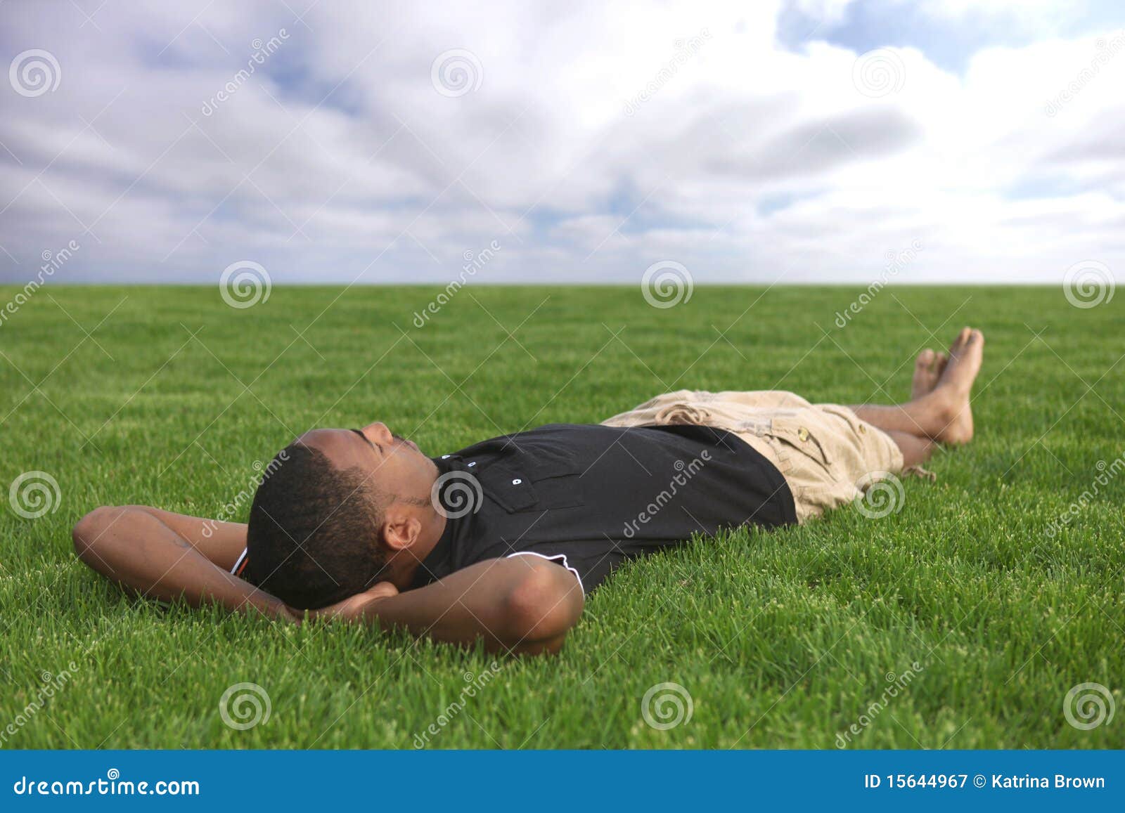 African American Male Student Relaxing Stock Image - Image of happiness ...