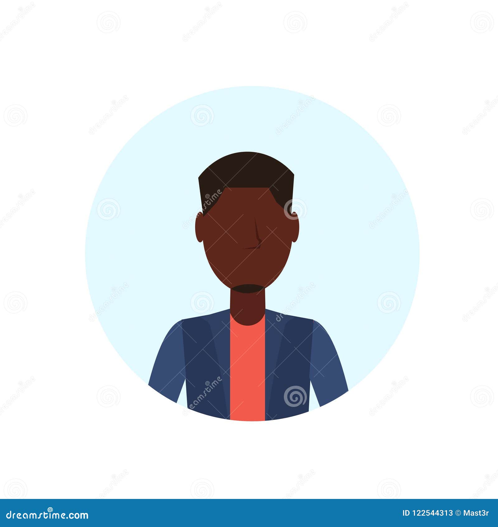 African American Man Avatar Isolated Faceless Male Cartoon Character