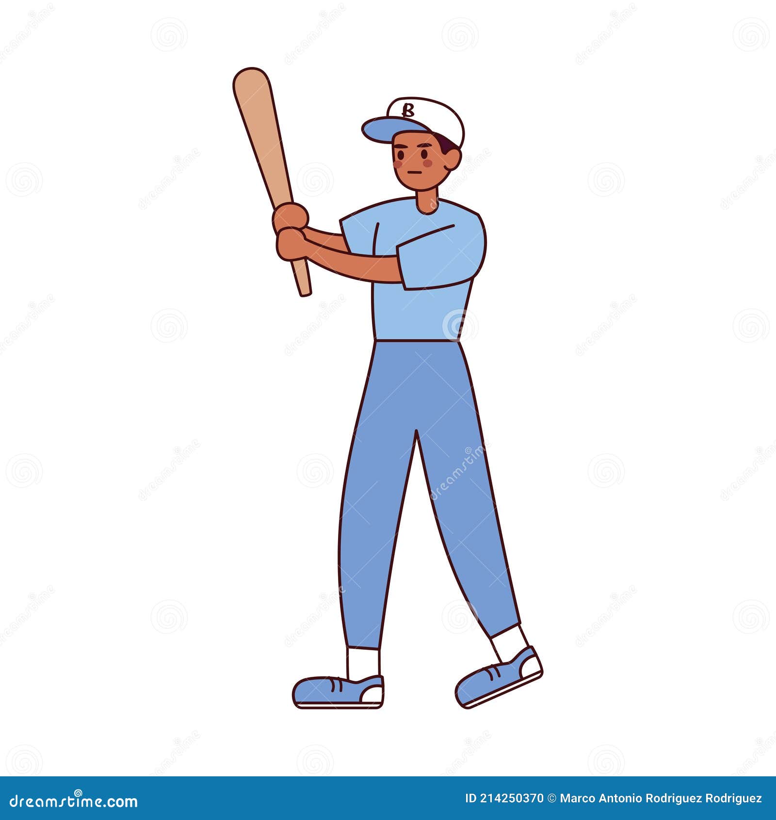 African American Man Baseball Player Stock Vector - Illustration of ...