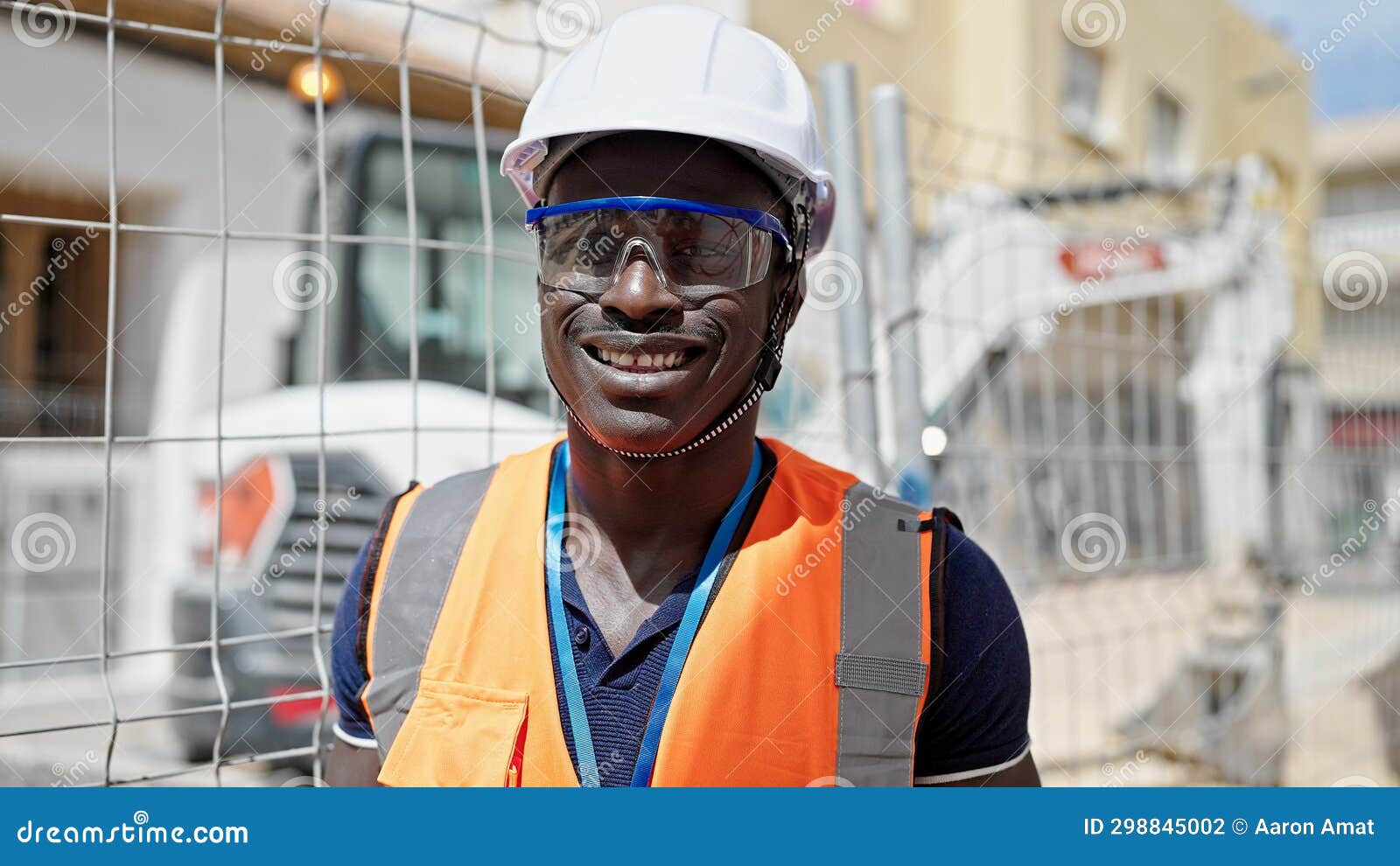 African American Man Builder Smiling Confident Standing at Construction ...