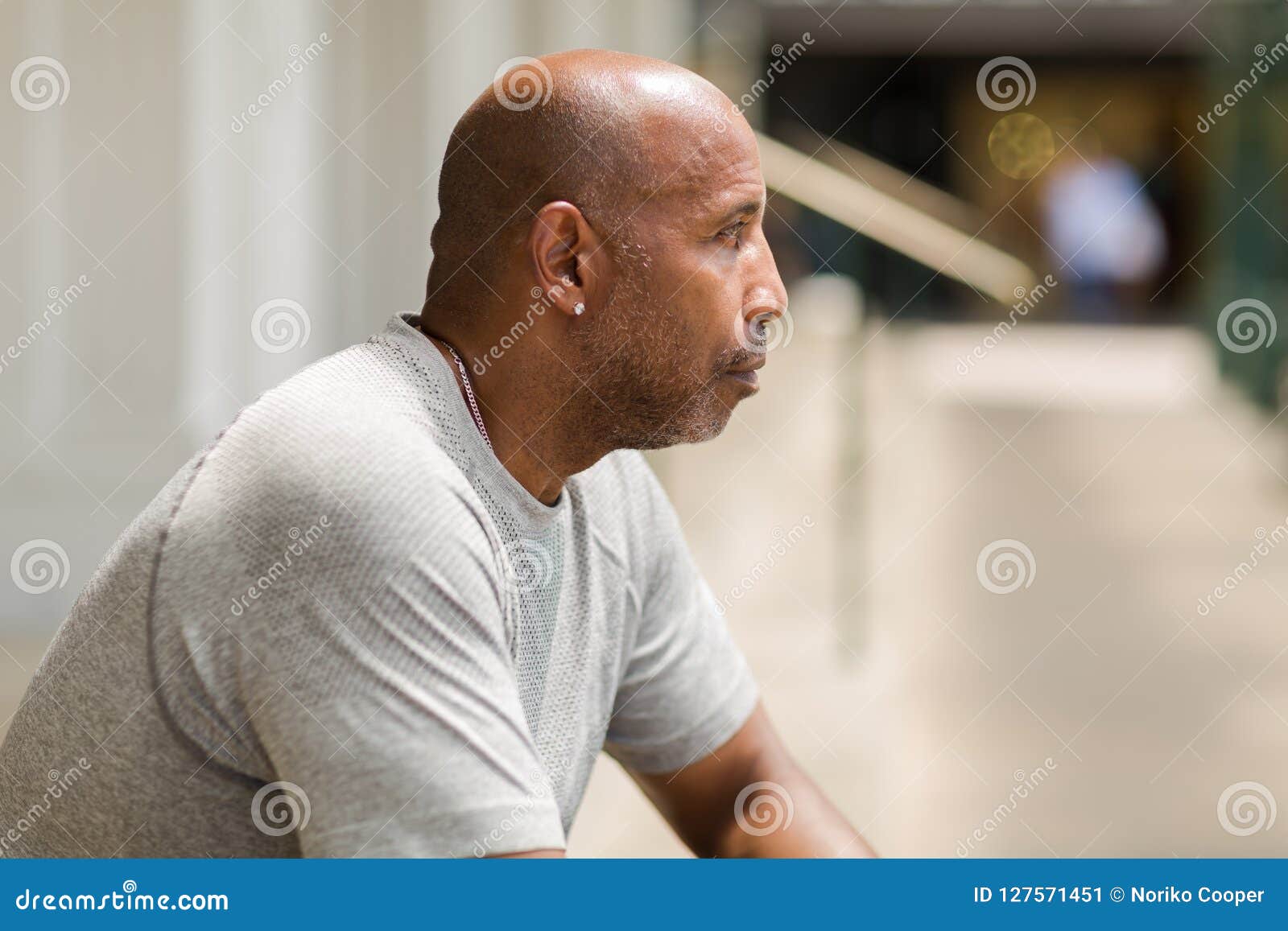African American Man with a Concerned Look. Stock Image - Image of ...