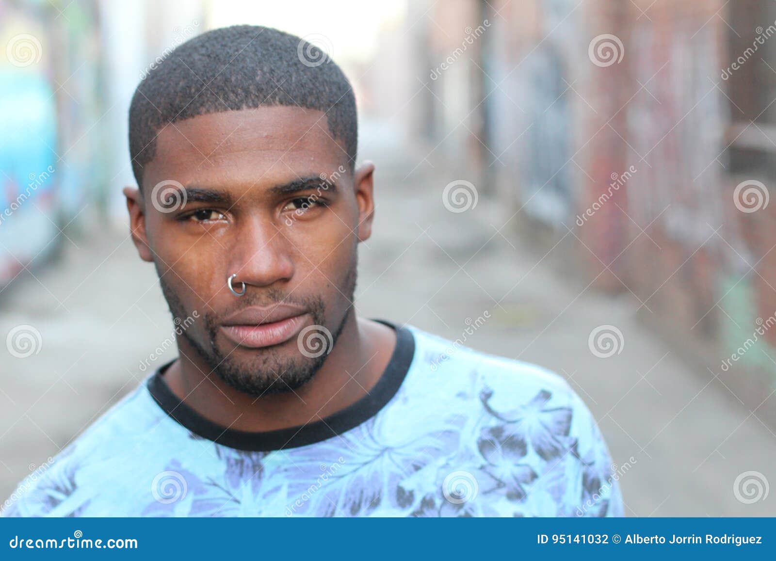African American Man Crying Outdoors with Copy Space Stock Photo ...