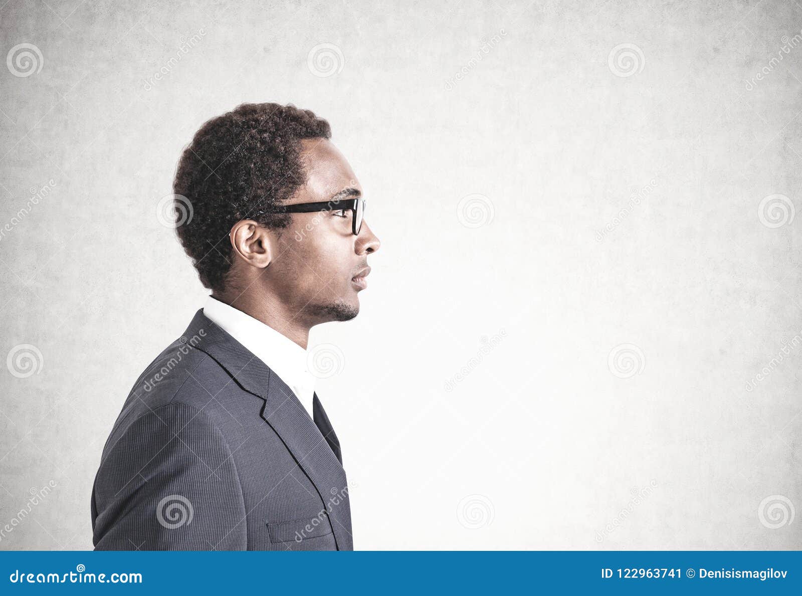African American Man Glasses Concrete Stock Image Image Of African