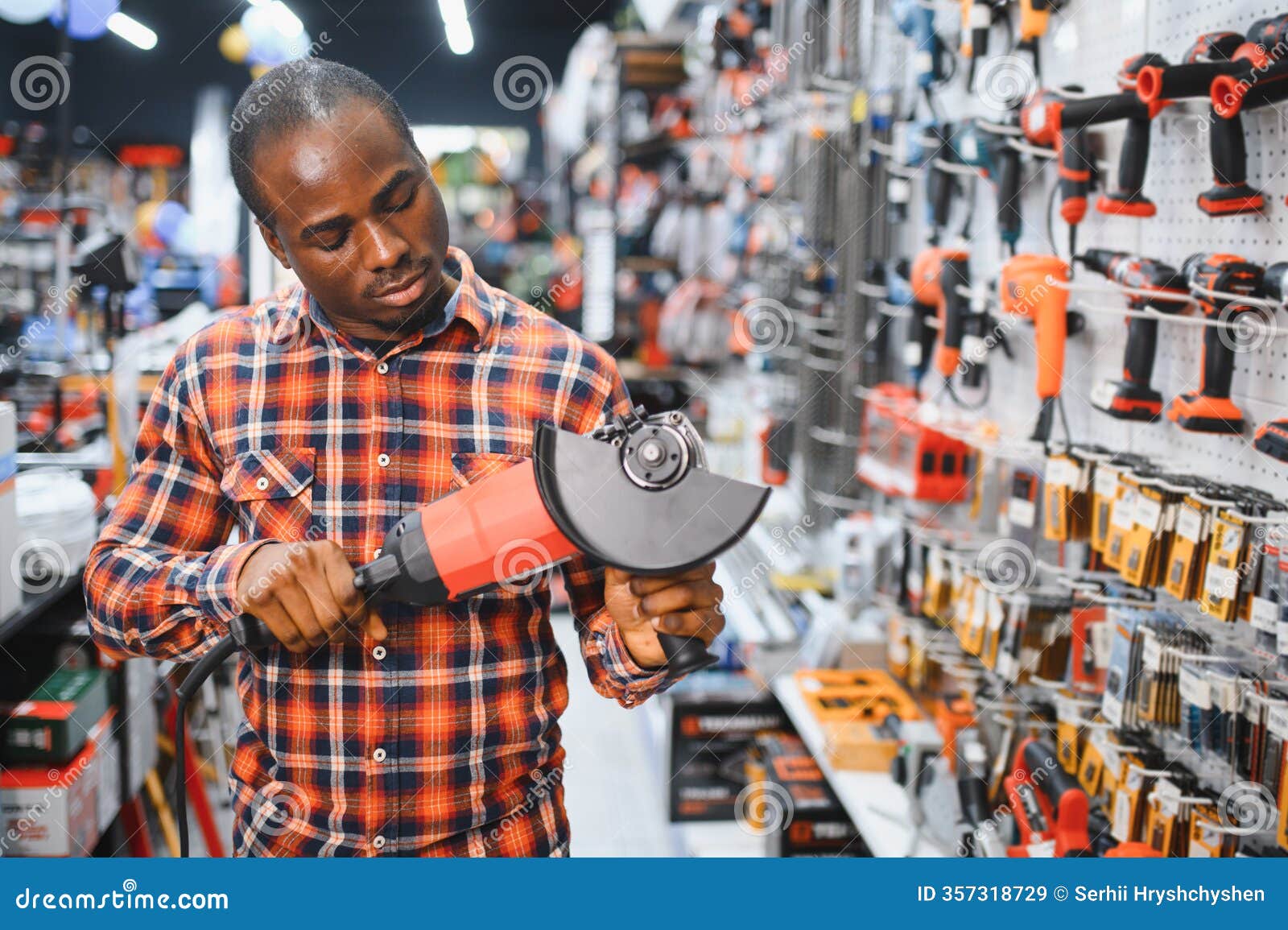 African American Man in a Hardware Store Stock Image - Image of tools ...