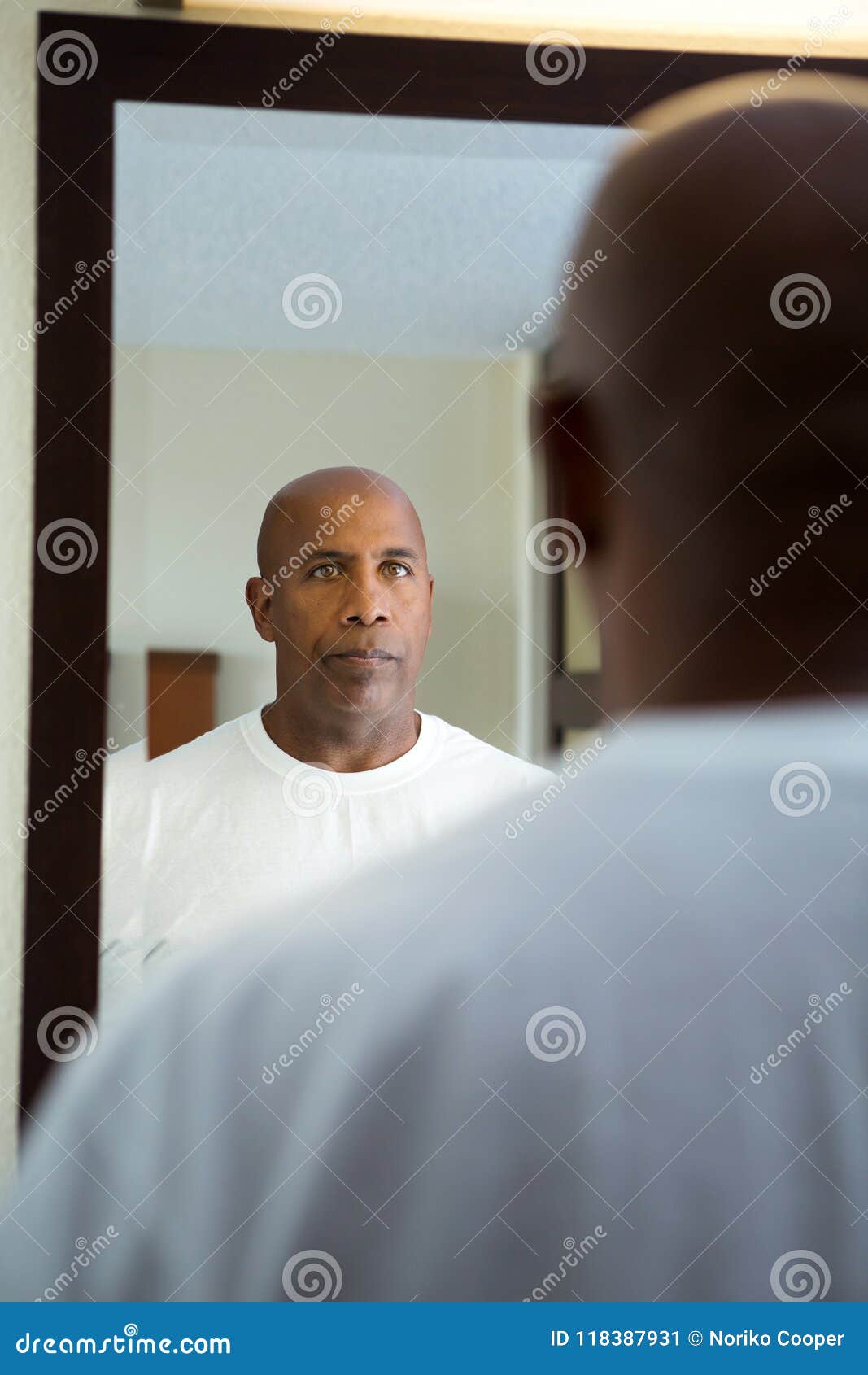 African American Man Looking in the Mirror. Stock Image - Image of ... African American Man Looking in the Mirror. Stock Image - Image of ...