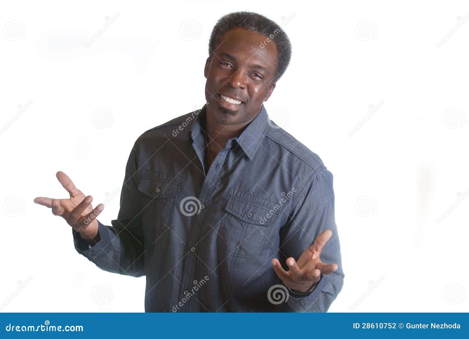 African American Man with Open Arms Stock Photo - Image of american ...