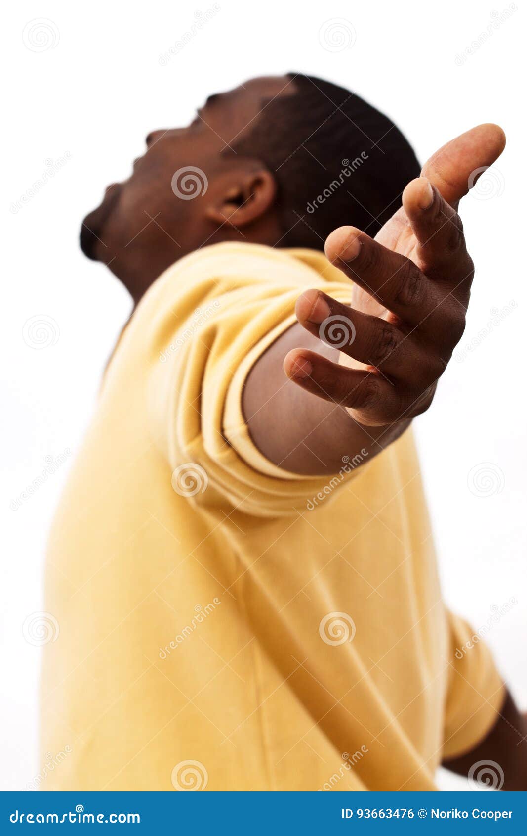 African American Man with Open Arms. Stock Photo - Image of praying ...