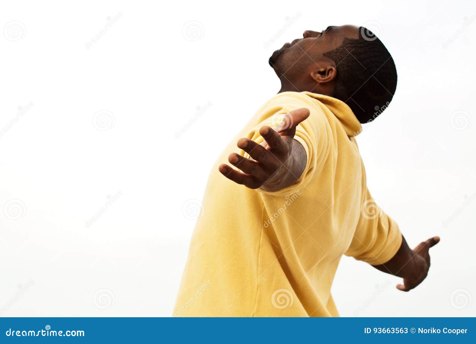 African American Man with Open Arms. Stock Image - Image of emotion ...