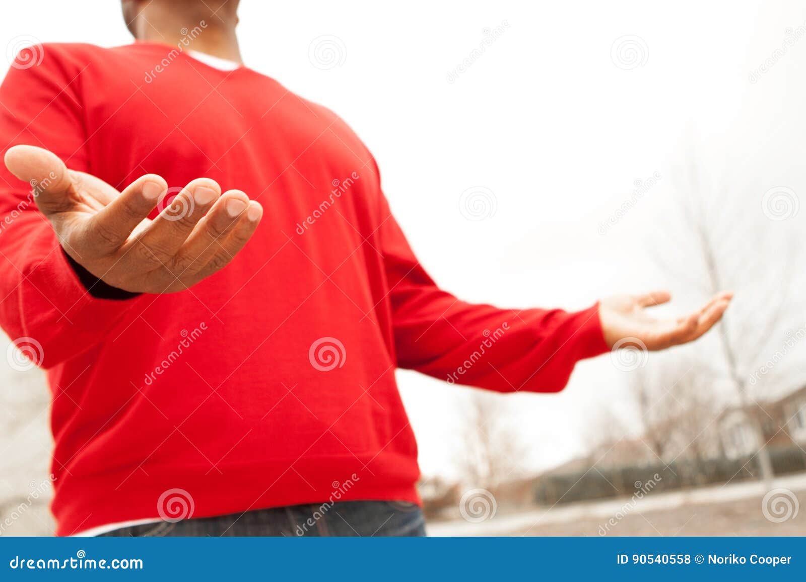 African American Man with Open Arms. Stock Photo - Image of outdoors ...