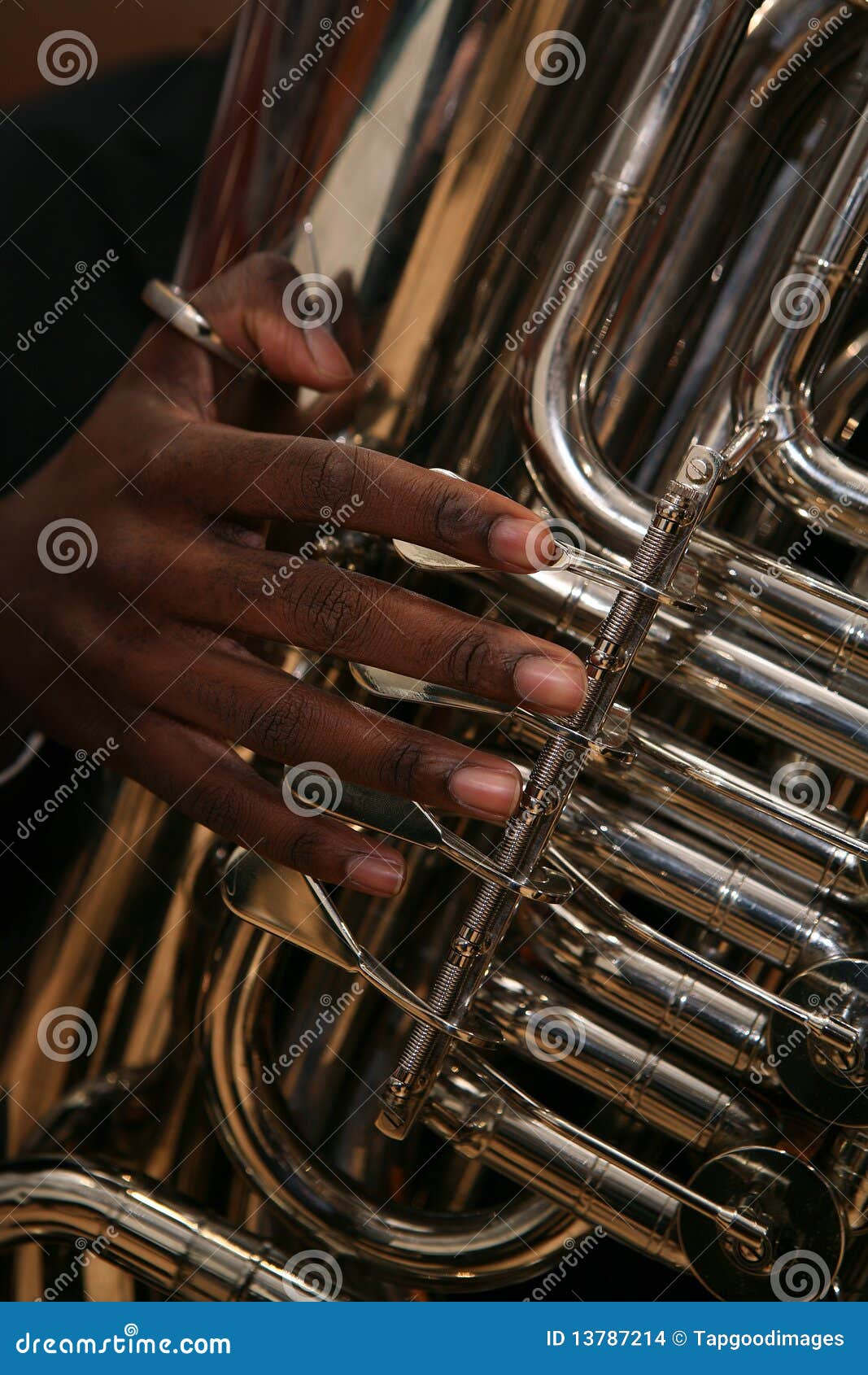 African-American Man Plays the Tuba Stock Photo - Image of brass ...