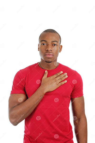 African American Man Pledging Stock Photo - Image of oath, african ...