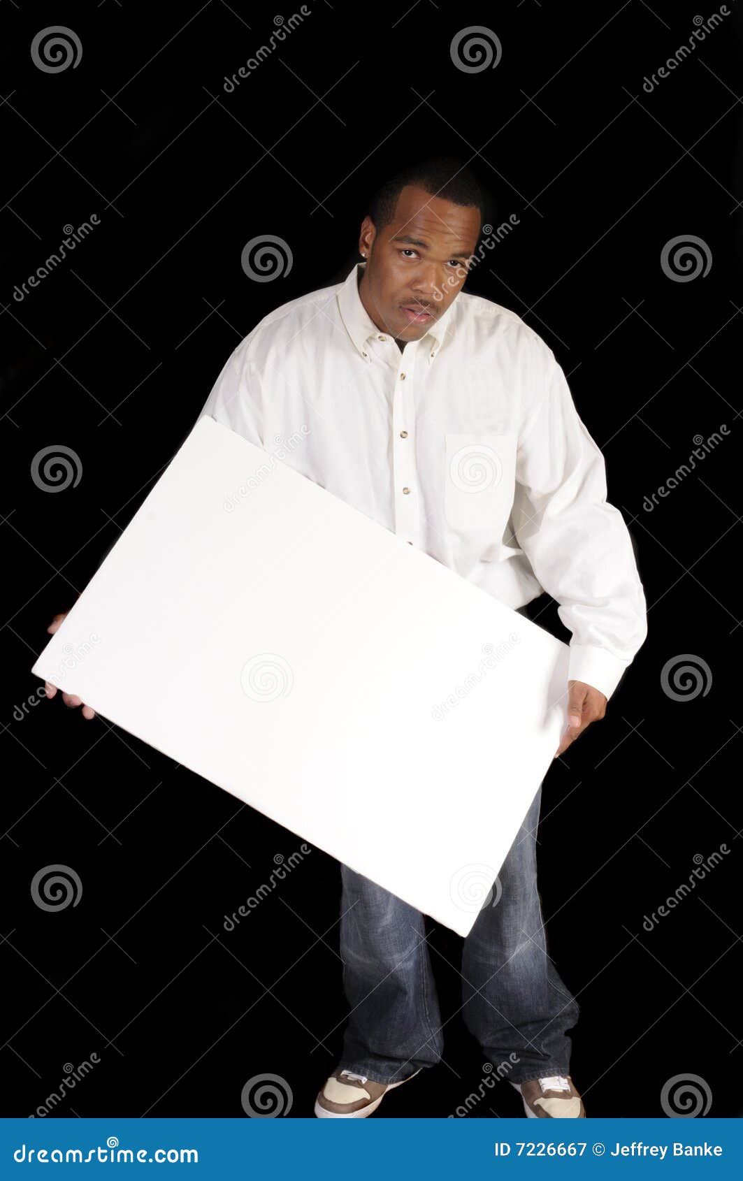 African American Man with Sign Stock Image - Image of face, handsome ...